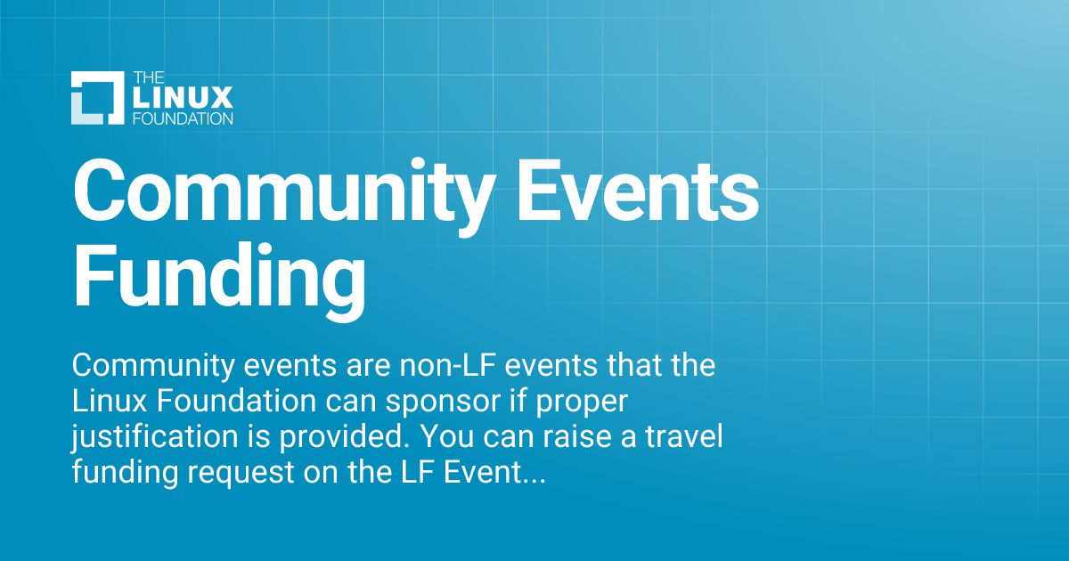 Community Events Funding | Linux Foundation Documentation