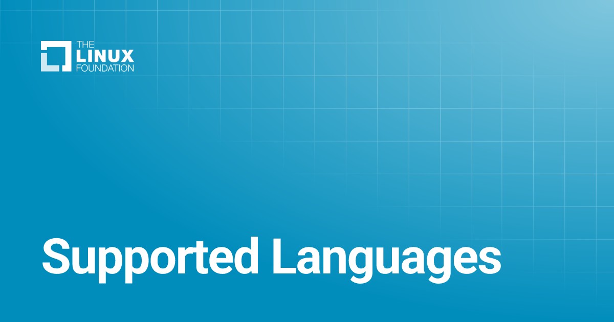 Supported Languages | Linux Foundation Documentation