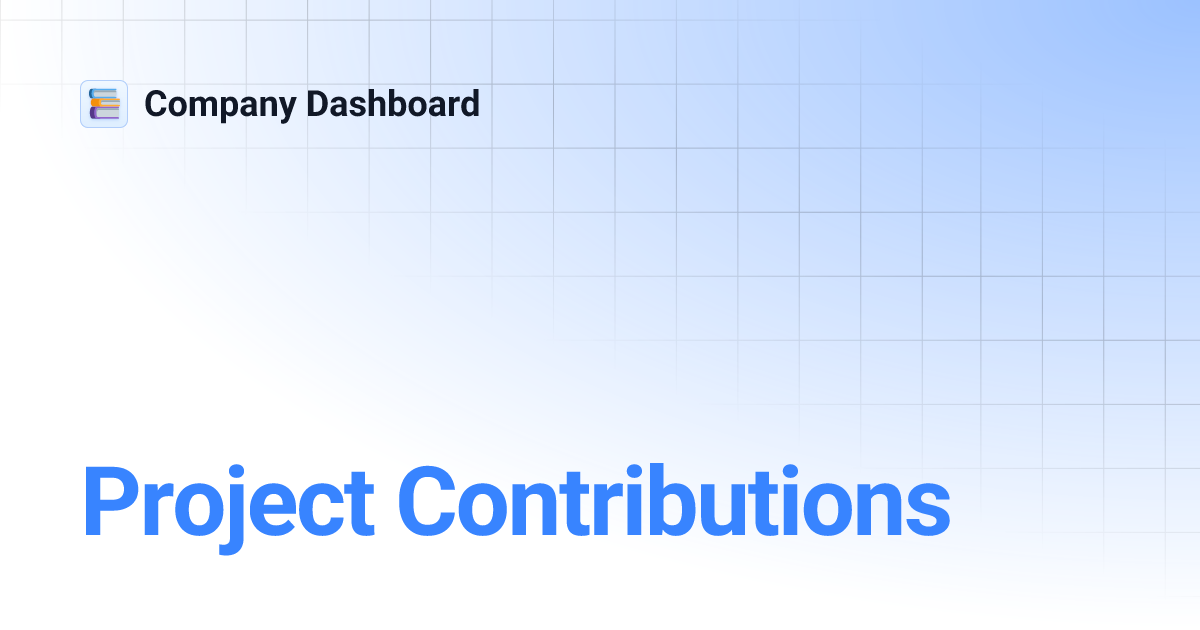 Project Contributions | Company Dashboard